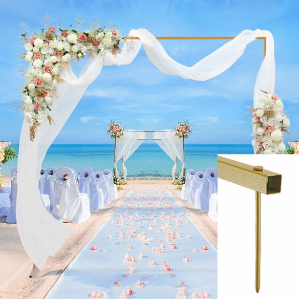 Garfans Square Wedding Arch with 4 Nails 6.56FT Metal Wedding Arches ...