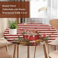 Christmas Round Tablecloth, Fitted Table Cover with Elastic for 45"-54 ...