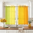 Colorful Gradient Sheer Curtains 39 Inch Long 2 Panels, Green Yellow ...