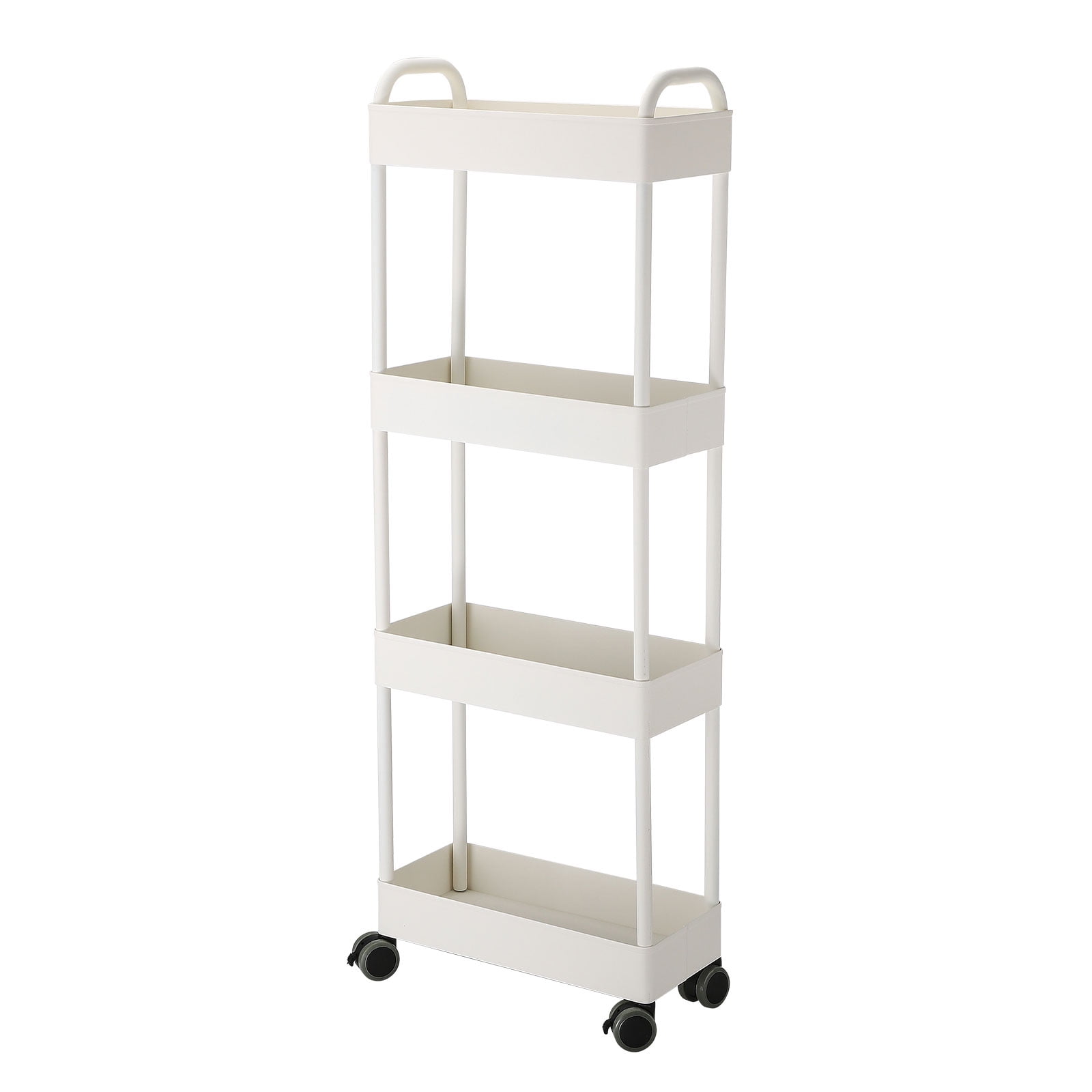 4-Layer Food Cabinet Removable Slotted Shelf Trolley On Wheels Food ...