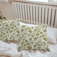 Waterproof Throw Pillow Covers 18x18 Set of 2, Farmhouse Green Leaf ...