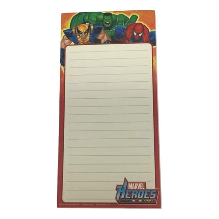 Marvel Heroes Magnetic List Pad ~ Hulk, Spiderman, Wolverine (80 Lined ...