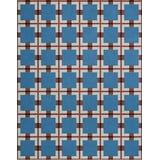 ALEF HOME, Geometric Rug, Nonslip, Art Deco, Tufted, Multicolor, Blue ...