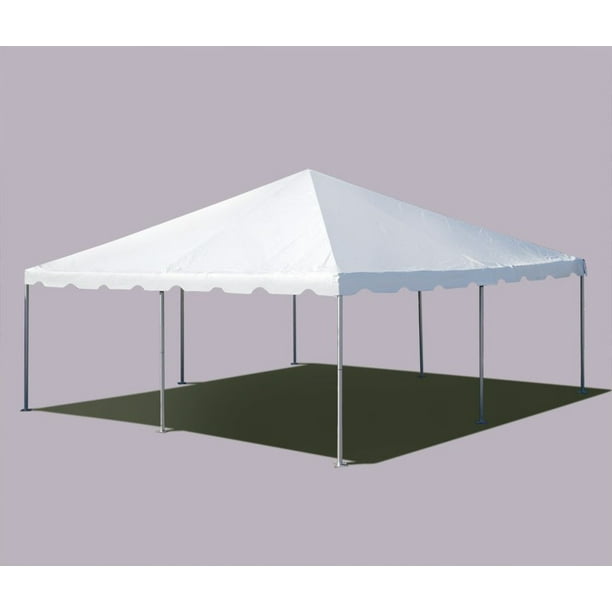 20x20 PE Weekender Frame Tent, White Backyard Outdoor Event Canopy Tent ...