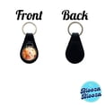 Abstract Fall Autumn Leaves Design Metal Black Leather Keychain ...
