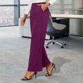 Asgosdo Pants for Women Botton Solid Color Elastic Waisted Straight ...