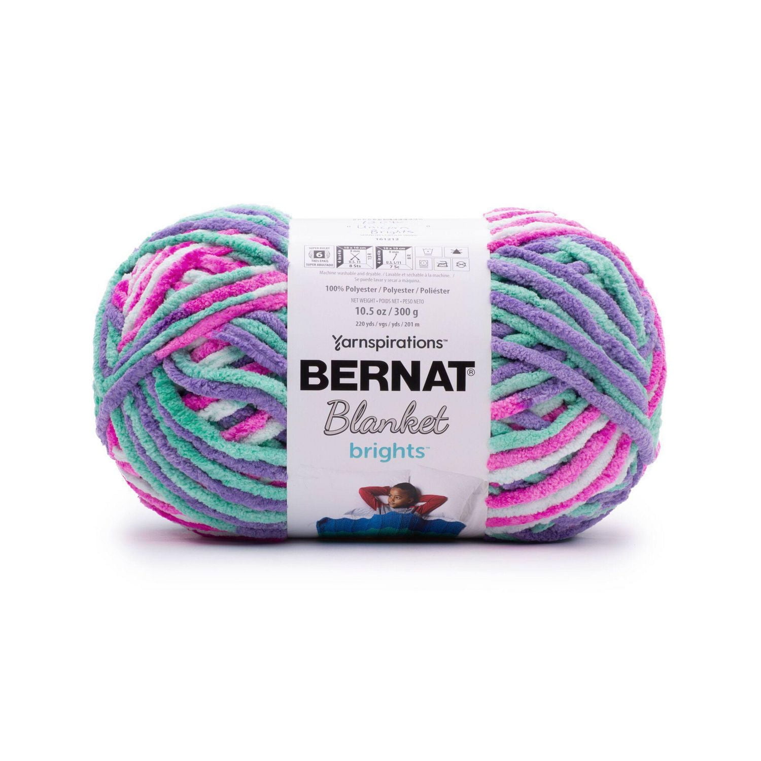 Bernat® Blanket Brights™ Yarn, Polyester #6 Super Bulky, 10.5oz/300g ...