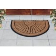 Sunburst Half Moon Tapered Edge Black 24"X36" Large Rubber and Coir Mat ...