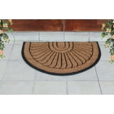 Sunburst Half Moon Tapered Edge Black 24"X36" Large Rubber and Coir Mat ...