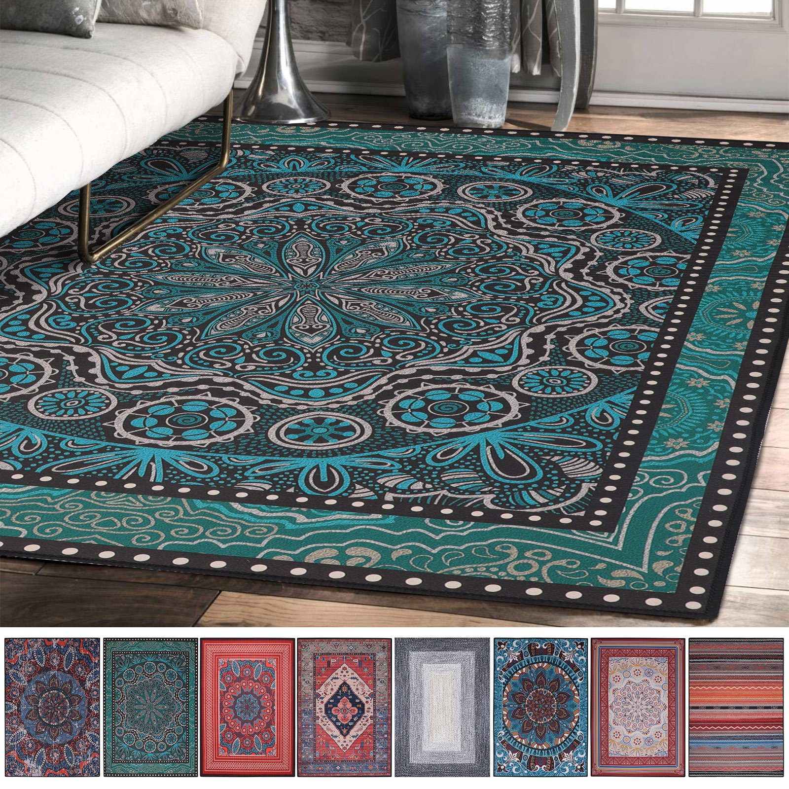 Lovote Classic Area Rug Traditional Oriental Carpet Vintage Floor Rug 4 ...