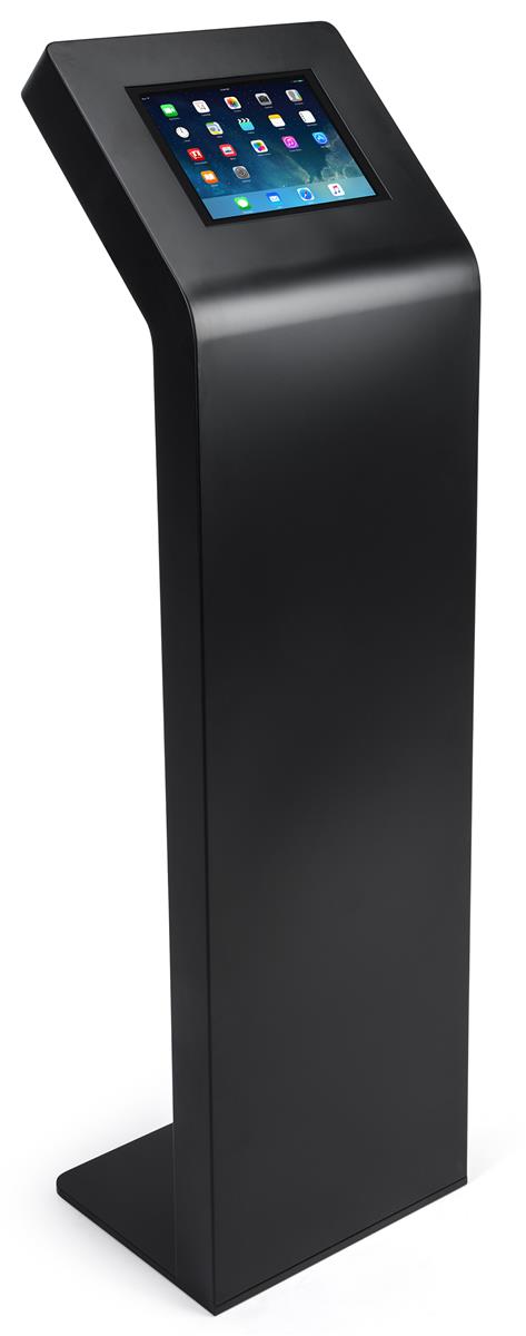 Displays2go Locking Tablet Floor Stand, Steel Construction – Black ...