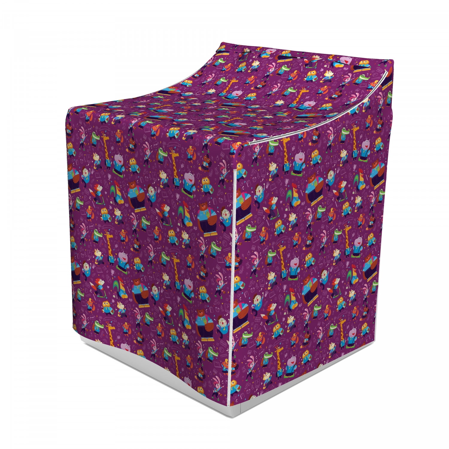Hippo Washer Cover, Themed Student Animals on Purple Background ...