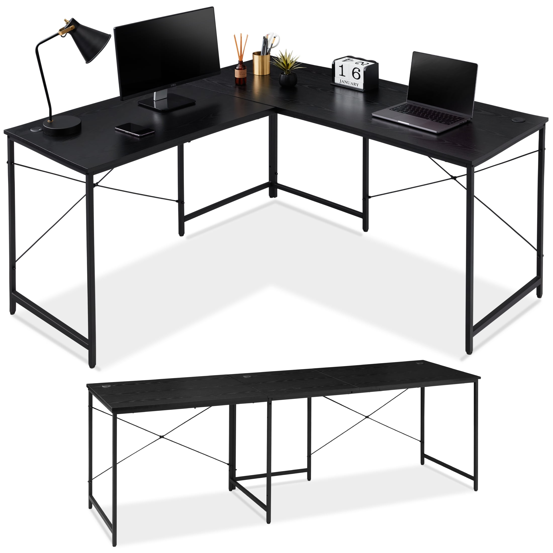 Best Choice Products 94.5in Modular L-Shaped Desk, Corner Workstation ...