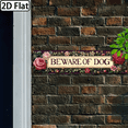 2D Flat - A Retro-Style Beware of Dog Aluminum Wall Sign for Surfaces ...