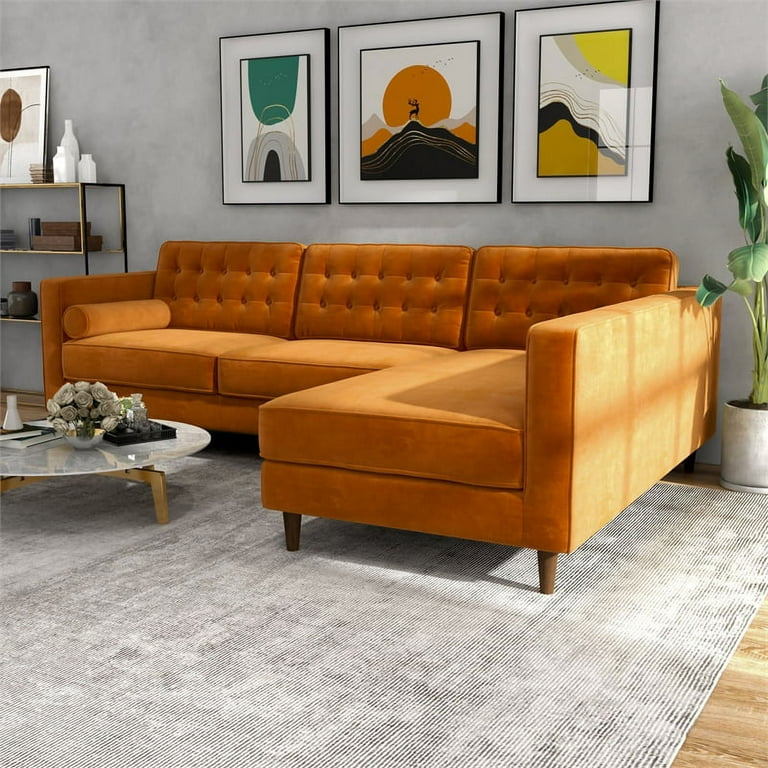 Modern Orange Sectional Sofa | Baci Living Room