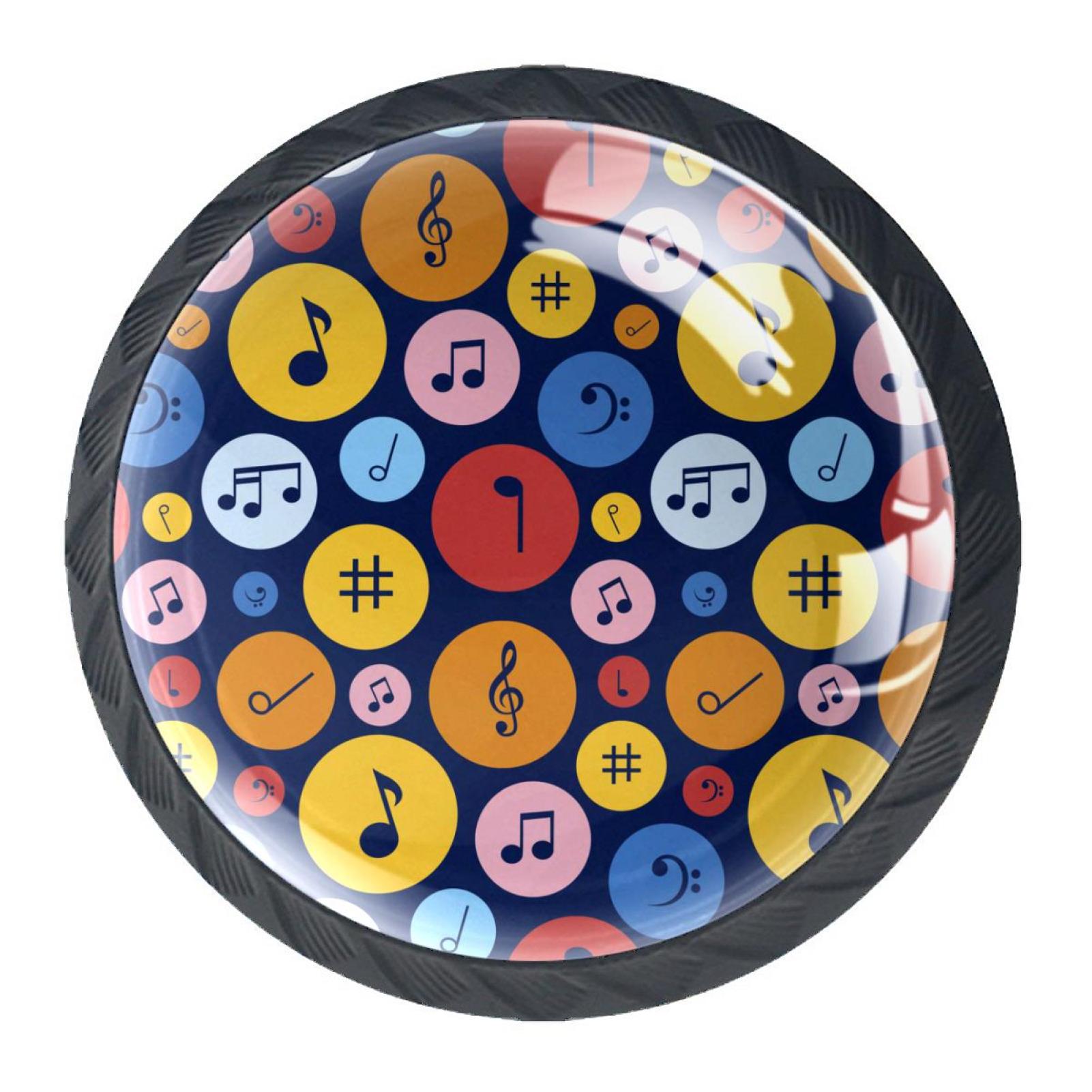 4 Pcs Musical Notes Knobs for Kitchen Cabinet Cupboard Dresser Bookcase ...