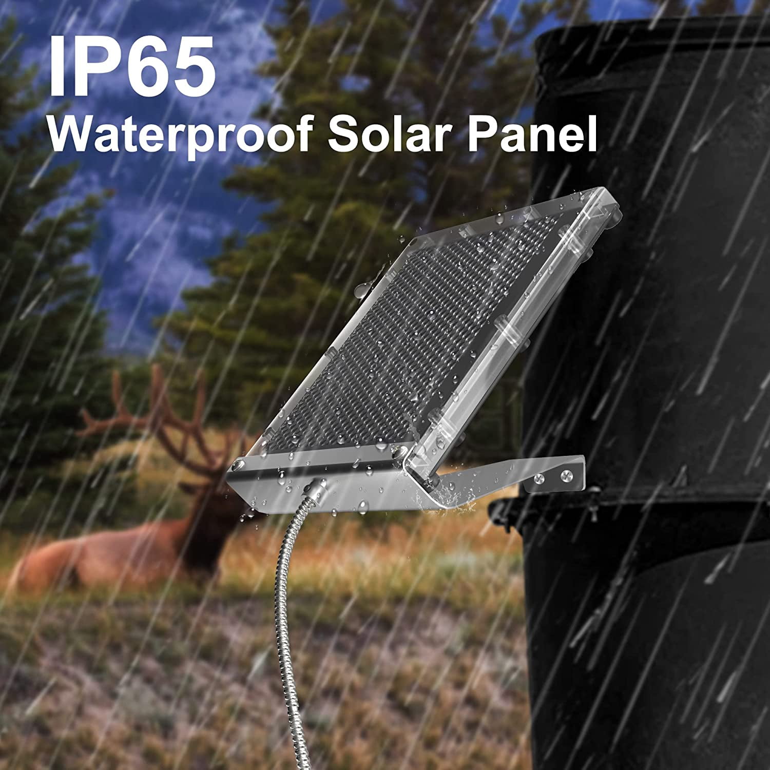 POWOXI 1.5W Solar Panel for 6V Deer Feeder Stainless-Steel Shields with ...