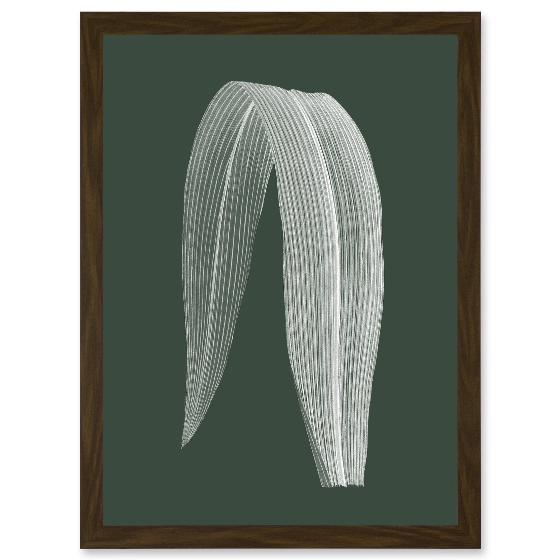 Botanics Hunter Folded Leaf Plant Nature Artwork Framed Wall Art Print ...