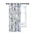 Chinese Style Curtains 54 inches Long for Living Room Bedroom Blue ...