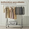 Clothing Rack Hanging Rack Heavy Duty Load 450 LBS, Metal Rolling ...