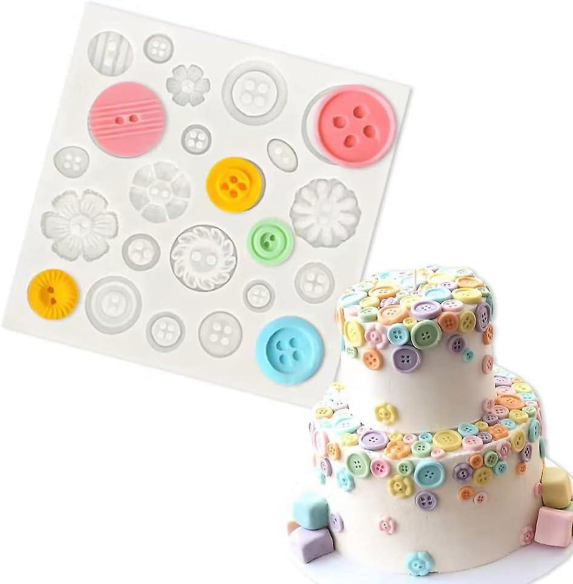 Molde de fondant de silicona con forma de botón para pastel, molde para ...