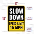 15 Mph Speed Limit Sign, 18 x 12 Inches - Aluminum - 15Mph Slow Down ...