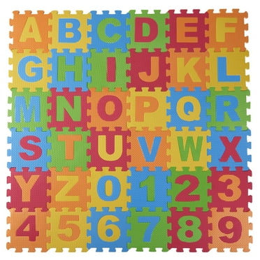 Trademark 96-Piece Foam Floor Alphabet and Number Puzzle Mat For Kids ...