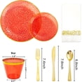 350 Pc Plastic Dinnerware Set for 50 Guests, Red and Gold Party Plates ...