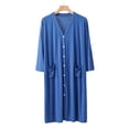 Akafmk Tshirt Nightgowns for Men Casual Pajamas Dress V-Neck Long ...