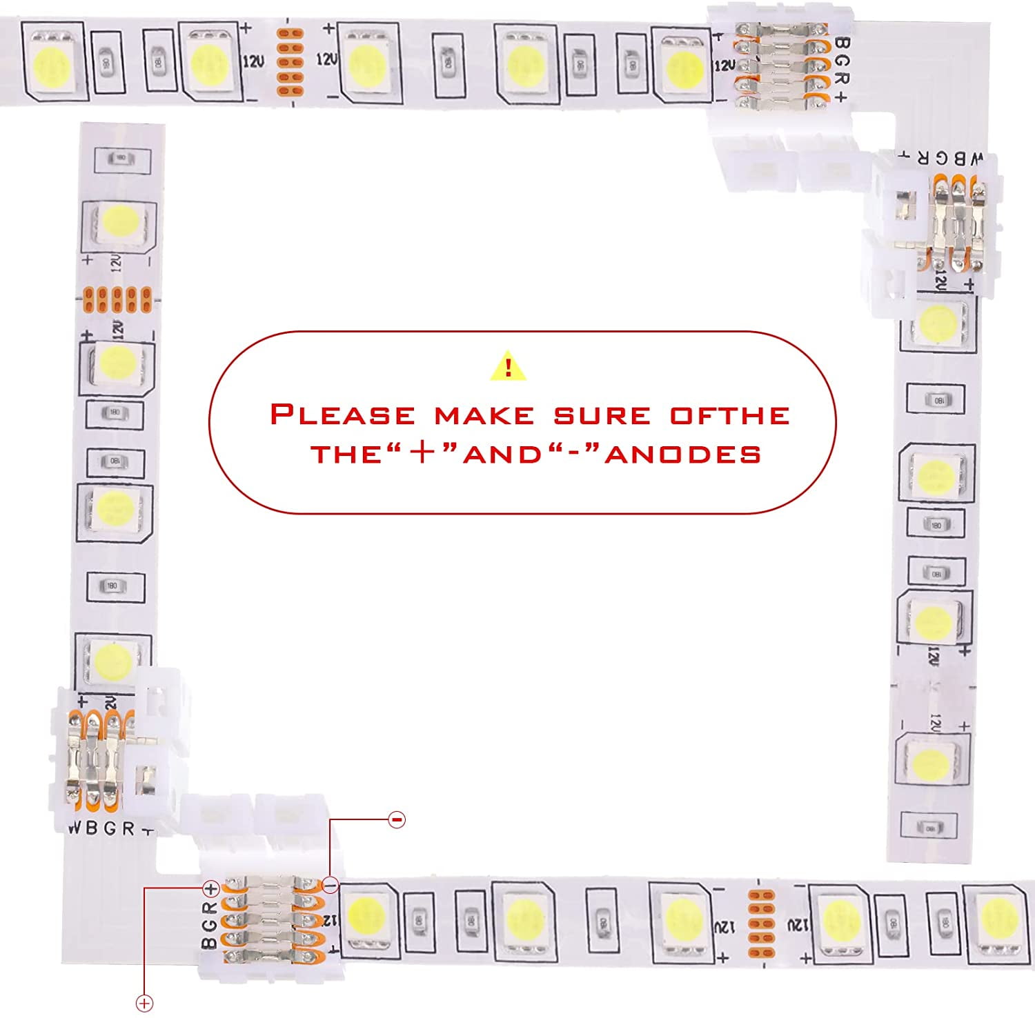 Buy 5 Pin LED Strip Connector Kit Includes 8 Types of Solderless LED ...