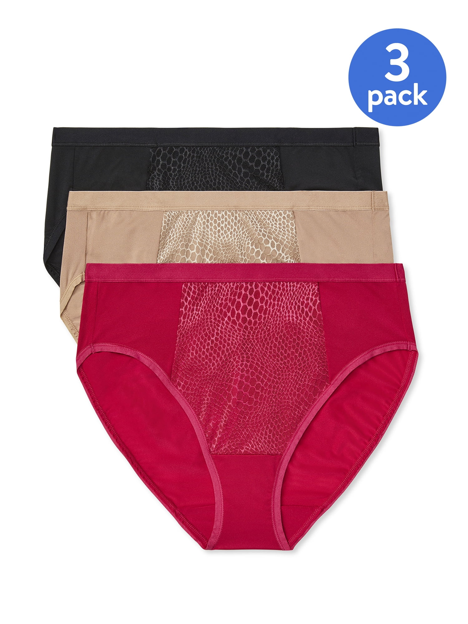 Warners Blissful Benefits Tummy Smoothing Microfiber Hi Cut 3 Pack