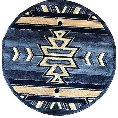 Southwest Native American Round Area Rug Light Blue Carpet King Design ...