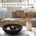Black Ruffle Decorative Bowl Large Handcrafted Home Decor Display ...