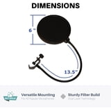 Pop Filter For Studio Microphone, Pop Shield Mic Wind Screen For Better ...