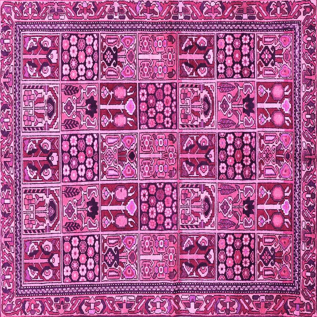 Ahgly Company Indoor Square Persian Pink Traditional Area Rugs, 6 ...