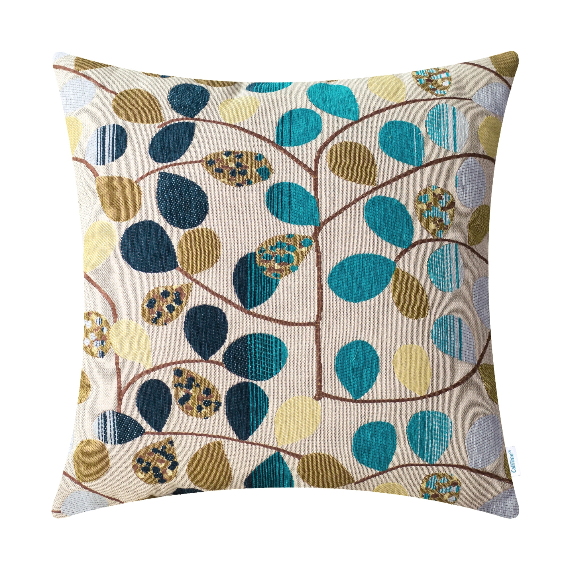 Throw Pillow Case CaliTime 18" X 18" Luxury Chenille Cute Leaves ...