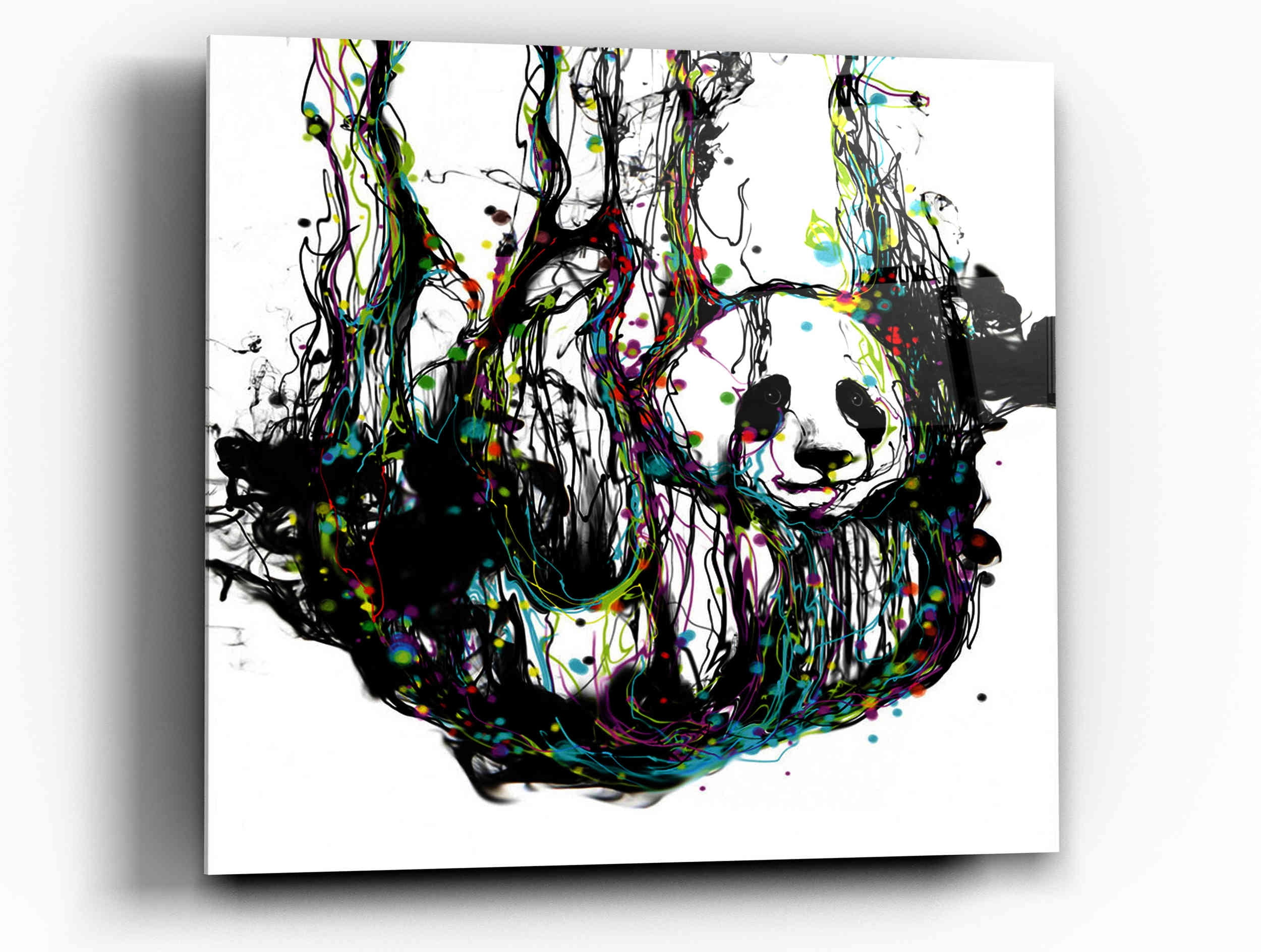 Epic Graffiti "Ecstasy Panda " in a High Gloss Acrylic Wall Art, 32" x ...