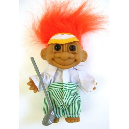 Golfer W/Golf Club Russ Troll Doll Standard 6" Tall 'MY LUCKY' Troll ...