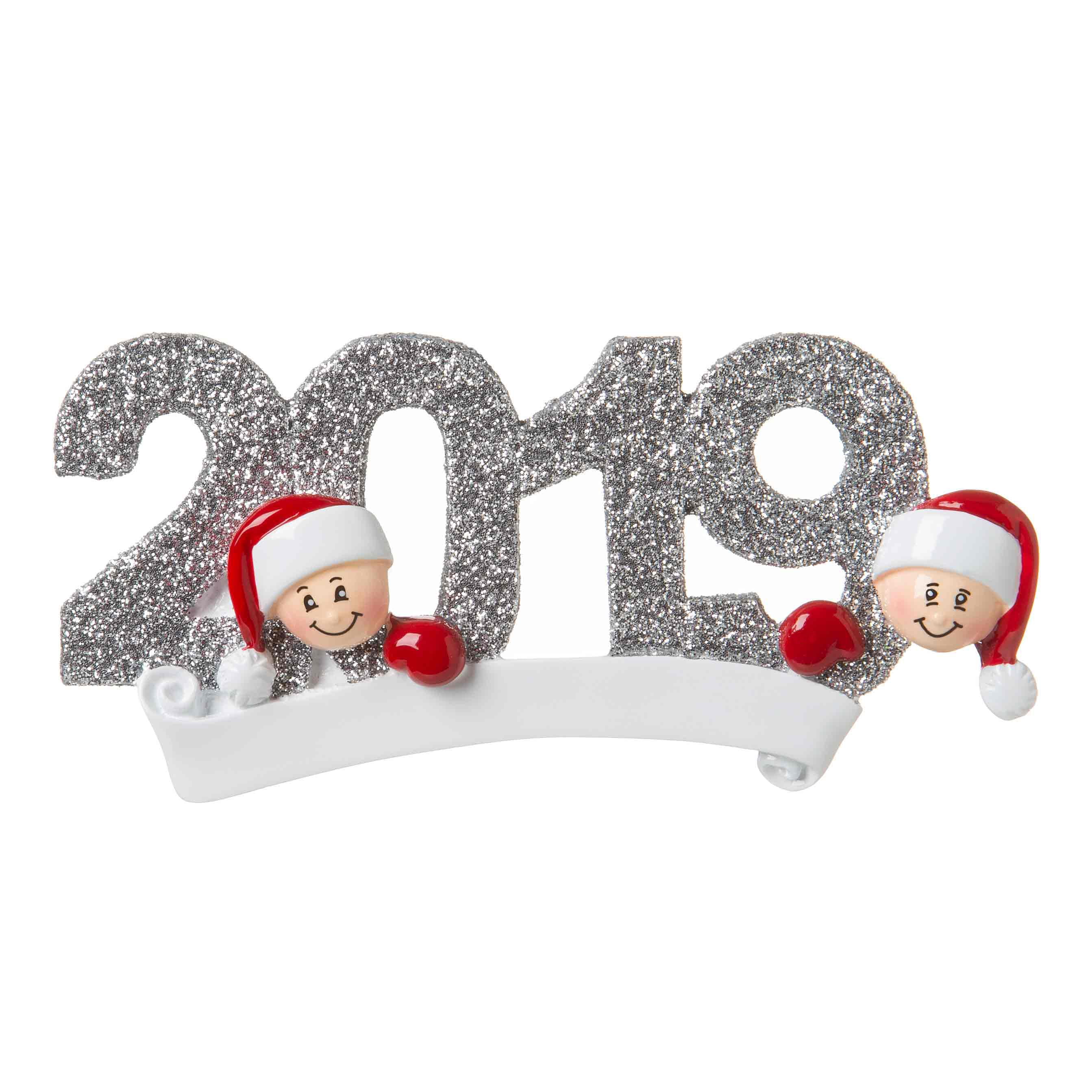 2019 Faces Family Of 2 Personalized Christmas Ornament DO-IT-YOURSELF ...