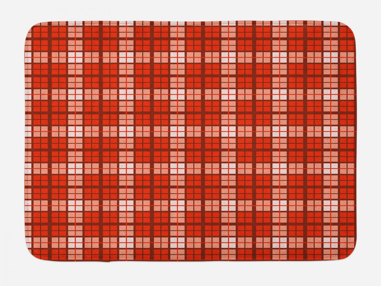 Plaid Bath Mat, Tartan Pattern with Grid Style Vintage Stripes and ...