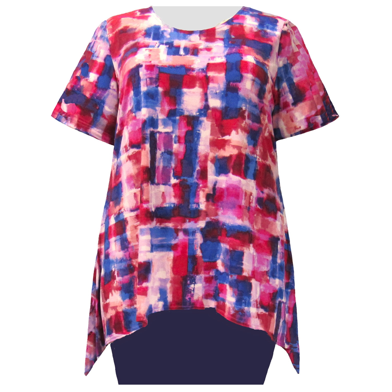 A Personal Touch Women's Plus Size Short Sleeve Round Neck Sharkbite ...