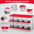 8 Compartment Galvanized Steel Chicken Nesting Box, Red Ventilated ...