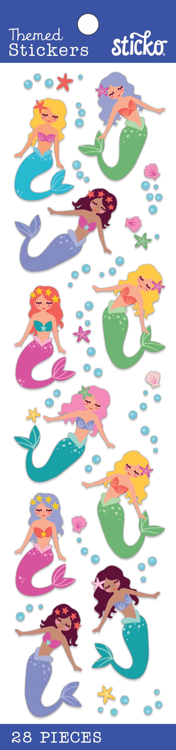 Sticko Solid Multicolor Themed Stickers Mermaids Acetate Plastic ...