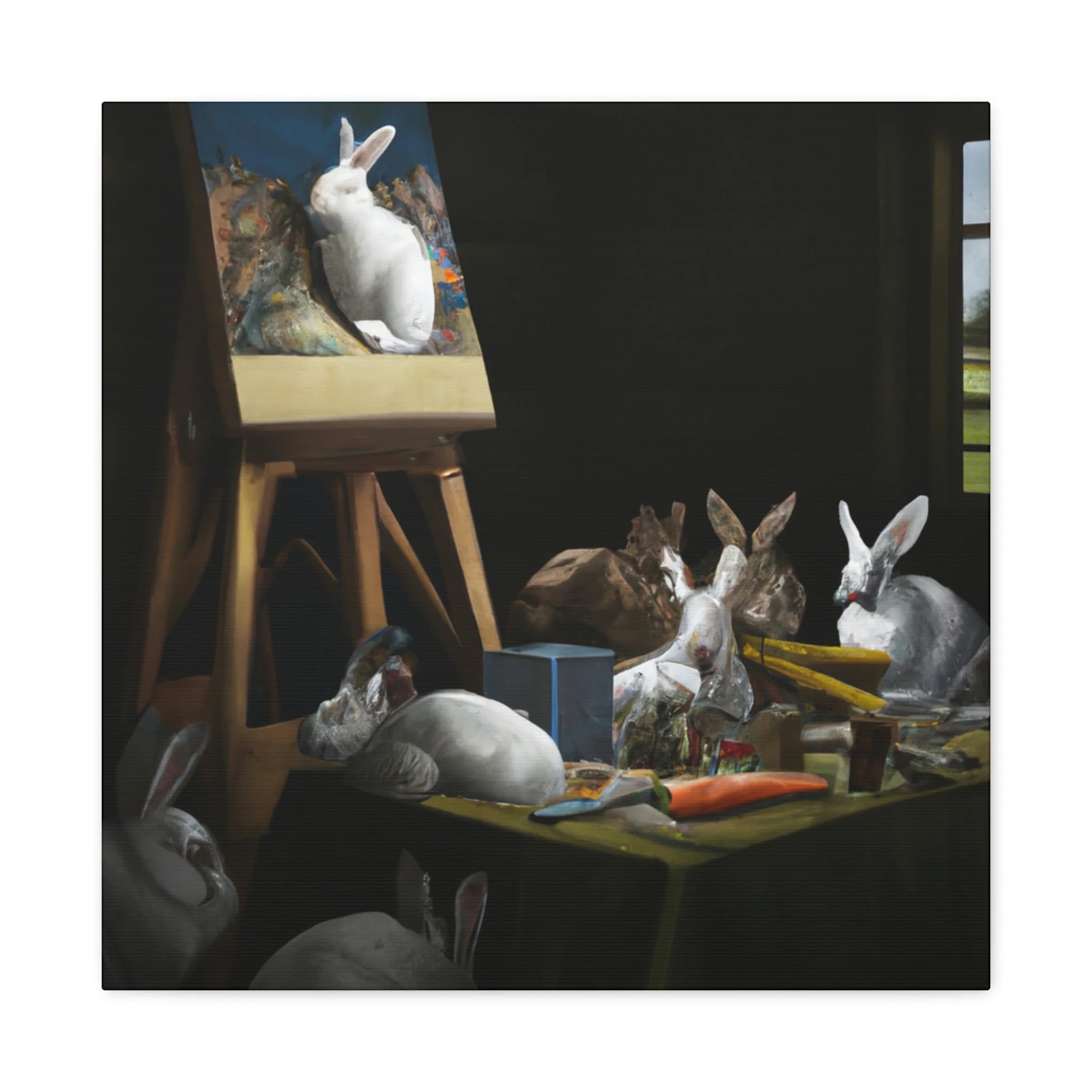 Rabbit in Spectrum Colors - Canvas - Walmart.com