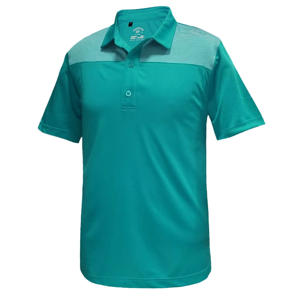 Monterey Club Men's Dry Swing Stripe ColorBlock Golf Polo Shirt #1142 ...