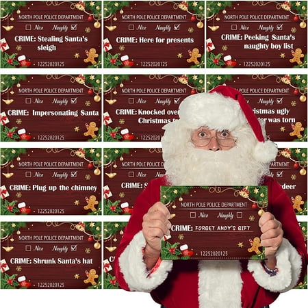 40 Christmas Mugshot Photo Booth Props Funny Naughty or Nice List Sign ...