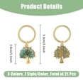 1Set Natural & Gemstone Keychain with Alloy Rings with Tree of Life ...