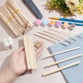 1 Set 150Pcs 7 Style Round Wooden Sticks Dowel Rods for Children Toy ...