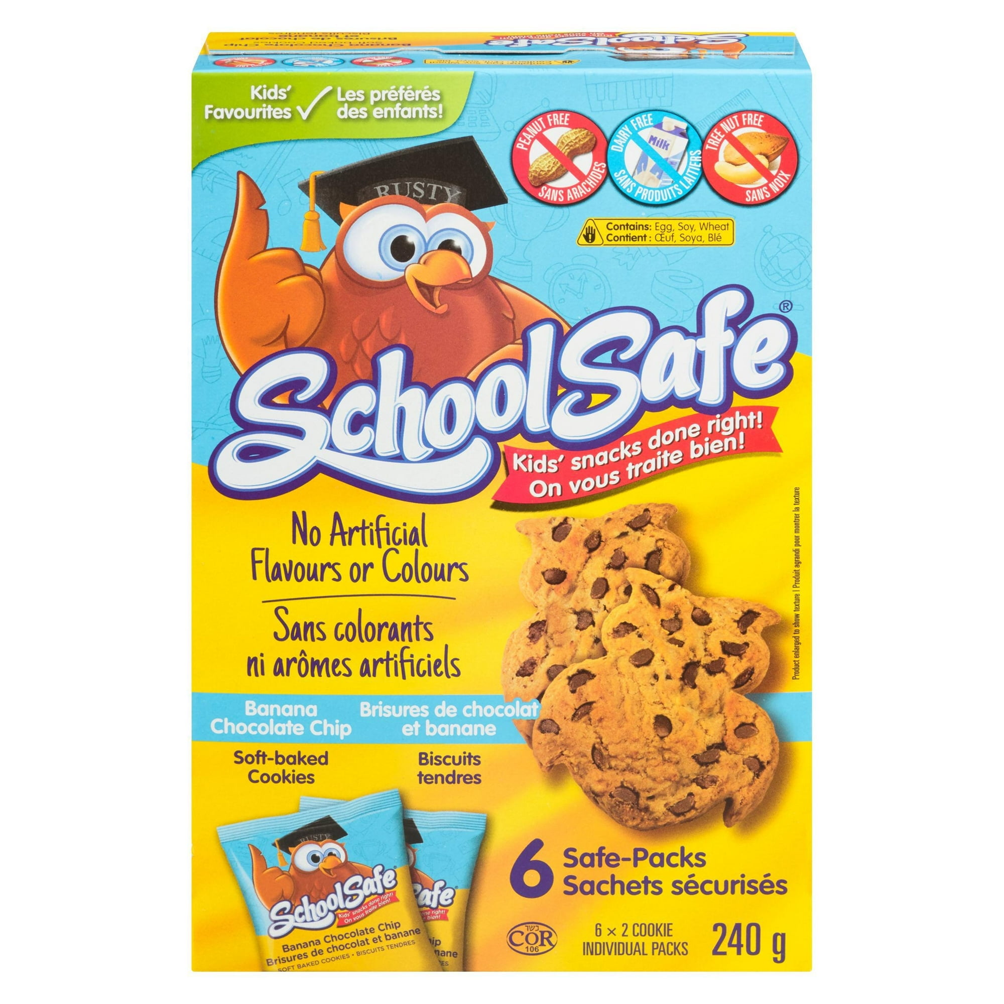 School Safe Banana Chocolate Chip Owl Cookie 240g - Walmart.ca