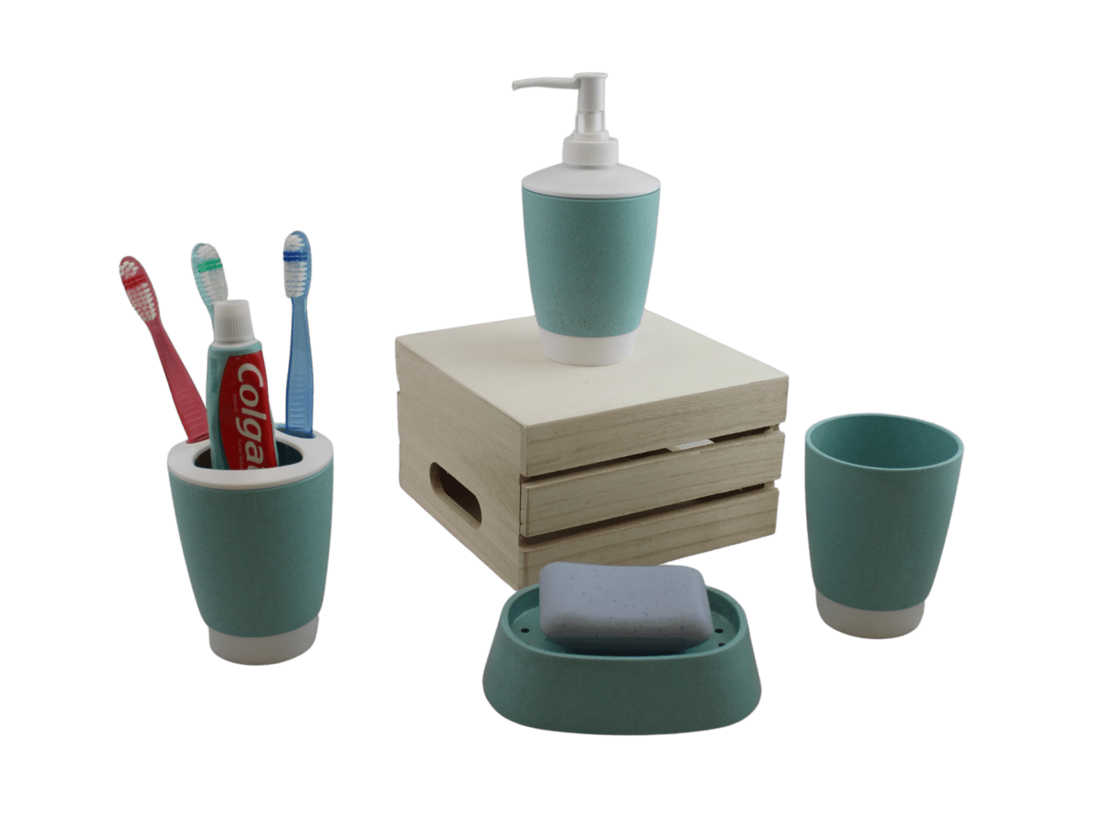 Bathroom Accessories Set 4 Piece Soap Dispenser Soap Dish Tumble ...